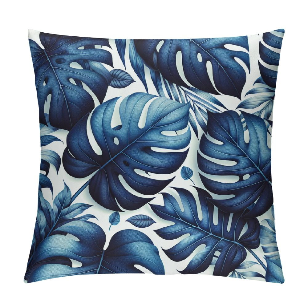 COMIO Tropical Leaf Palm Pattern Throw Pillow Covers, Comfy Decorative ...