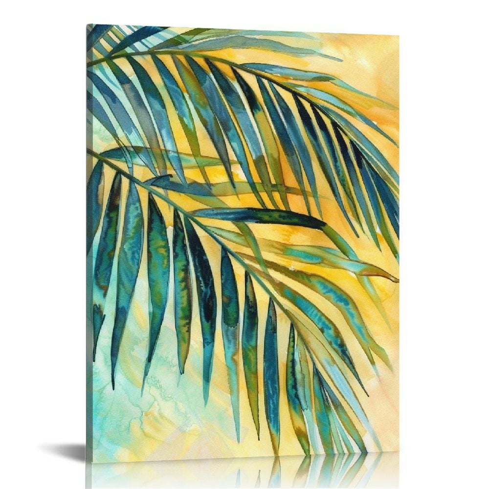 COMIO Tropical Leaves Pictures Wall Art: Abstract Palm Tree Prints Leaf ...