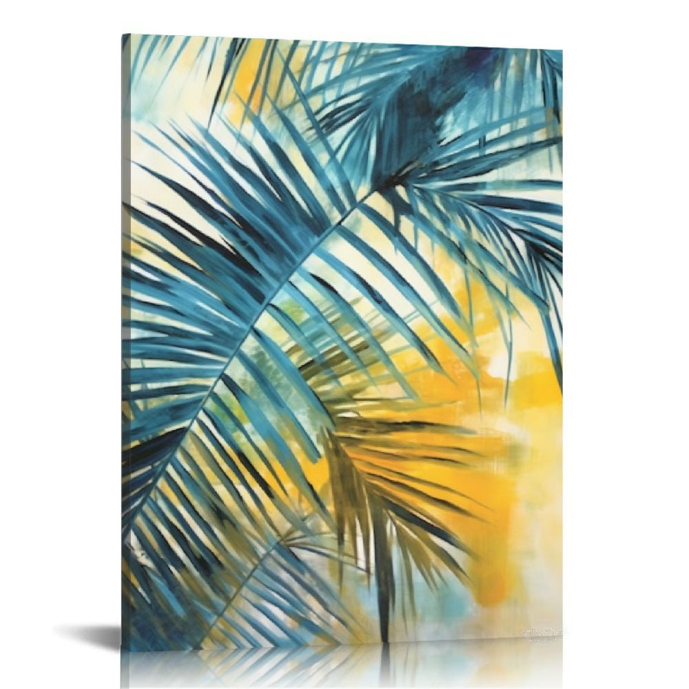 COMIO Tropical Leaves Pictures Wall Art: Abstract Palm Tree Prints Leaf ...