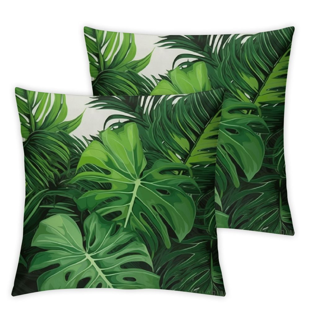 COMIO Tropical Leaves Pillow Covers Set of 2 Monstera Palm Leaf Plant ...