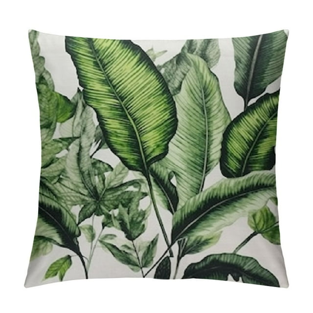 COMIO Tropical Leaves Pillow Covers Summer Decorative Palm Leaves ...