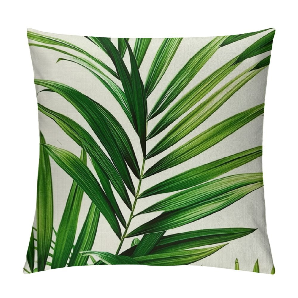 COMIO Tropical Leaves Throw Pillow Covers Green Palm Leaf Decorative ...