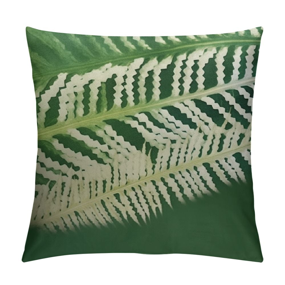Comio Tropical Palm Leaves Throw Lumbar Pillow Covers Summer Green