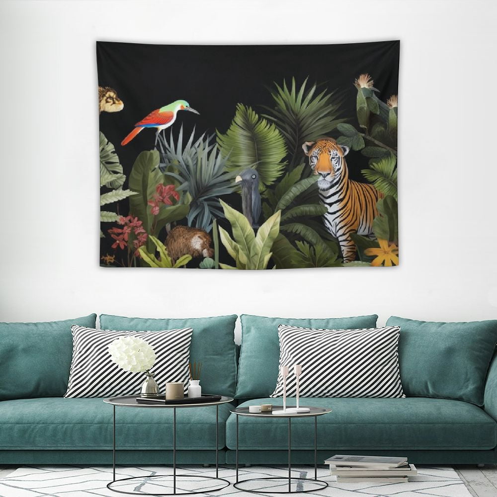 COMIO Tropical Plants at Night Tapestries Large Size Jungle Animal ...