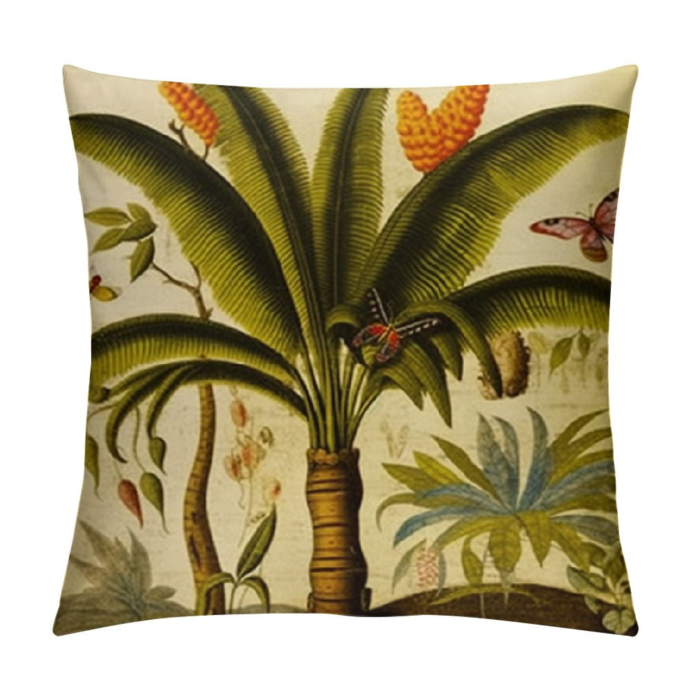COMIO Tropical Throw Pillow Covers Summer Coconut Palm Banana Tree ...