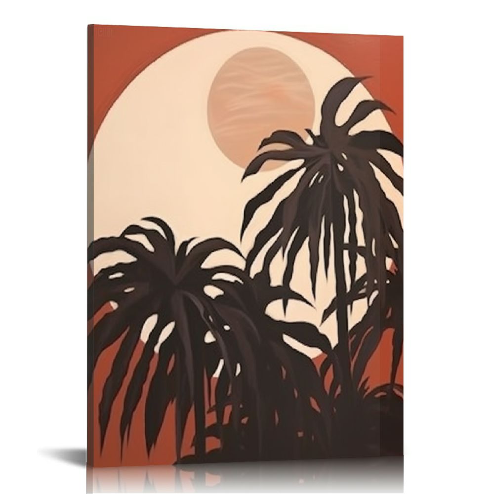 COMIO Tropical Wall Art, Palm Leaves Framed Wall Art, Canvas Wall Art ...