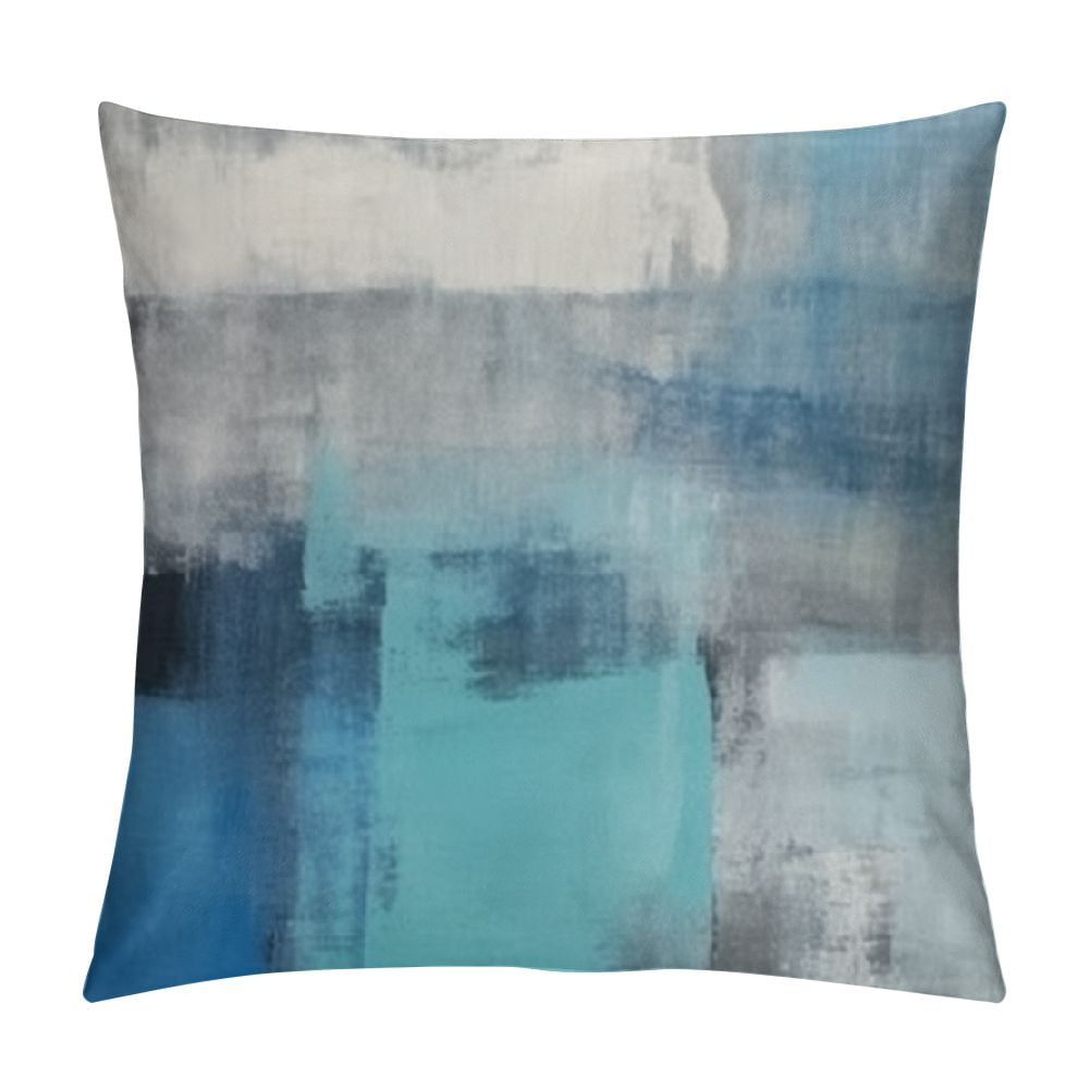 COMIO Turquoise Grey Body Pillow Cover Teal Modern Abstract Art ...