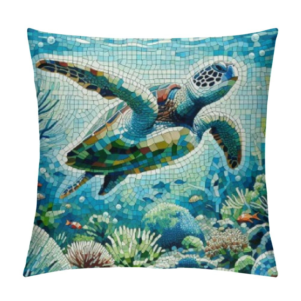 YANMS Turtle Body Pillow Cover Nautical Sea Turtles Coastal Beach Theme ...