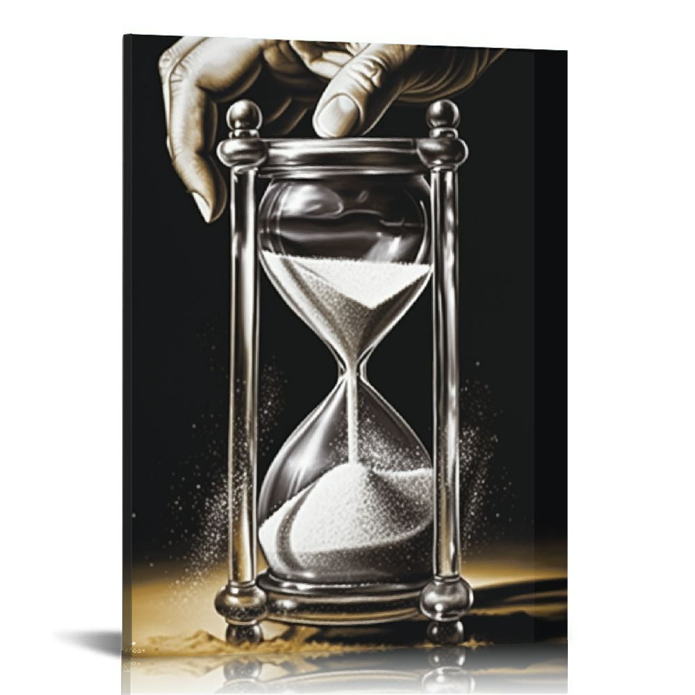 COMIO Unable to Grasp The Slowly Passing Time Hourglass Black And White ...