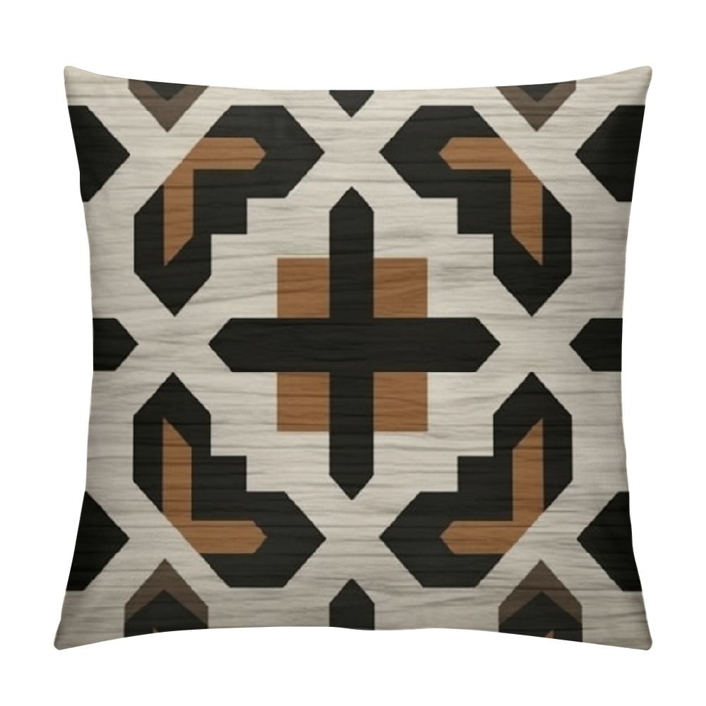 QZHH Urban Tribal Pattern Aztec - Concrete and Wood Decorative Pillow ...