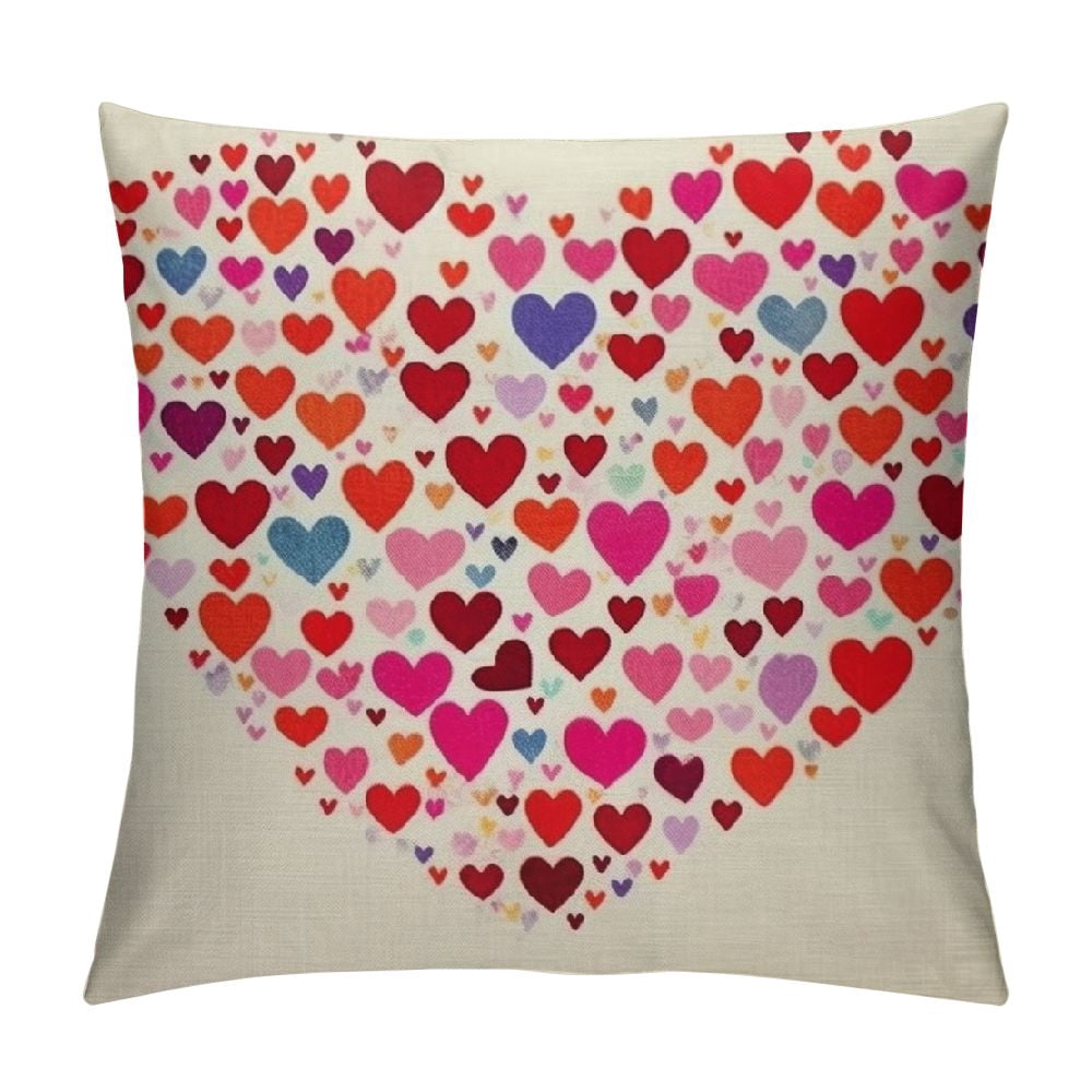 COMIO Valentine Love Heart Lumbar Throw Pillow Cover, Anniversary ...