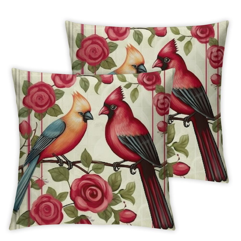 COMIO Valentine's Day Cardinal Red Bird Decorative Throw Pillow Covers ...