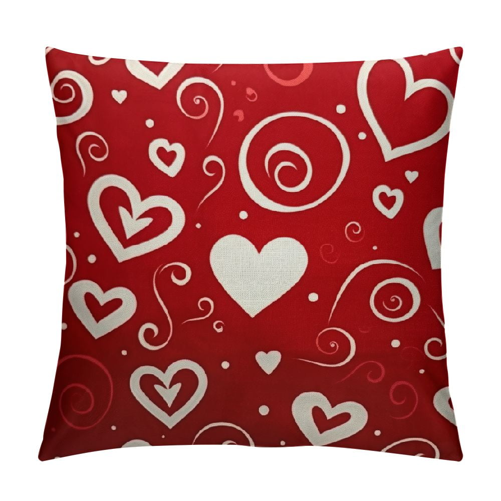 COMIO Valentines Day Lumabr Pillow Covers Romantic Red Love Heart ...