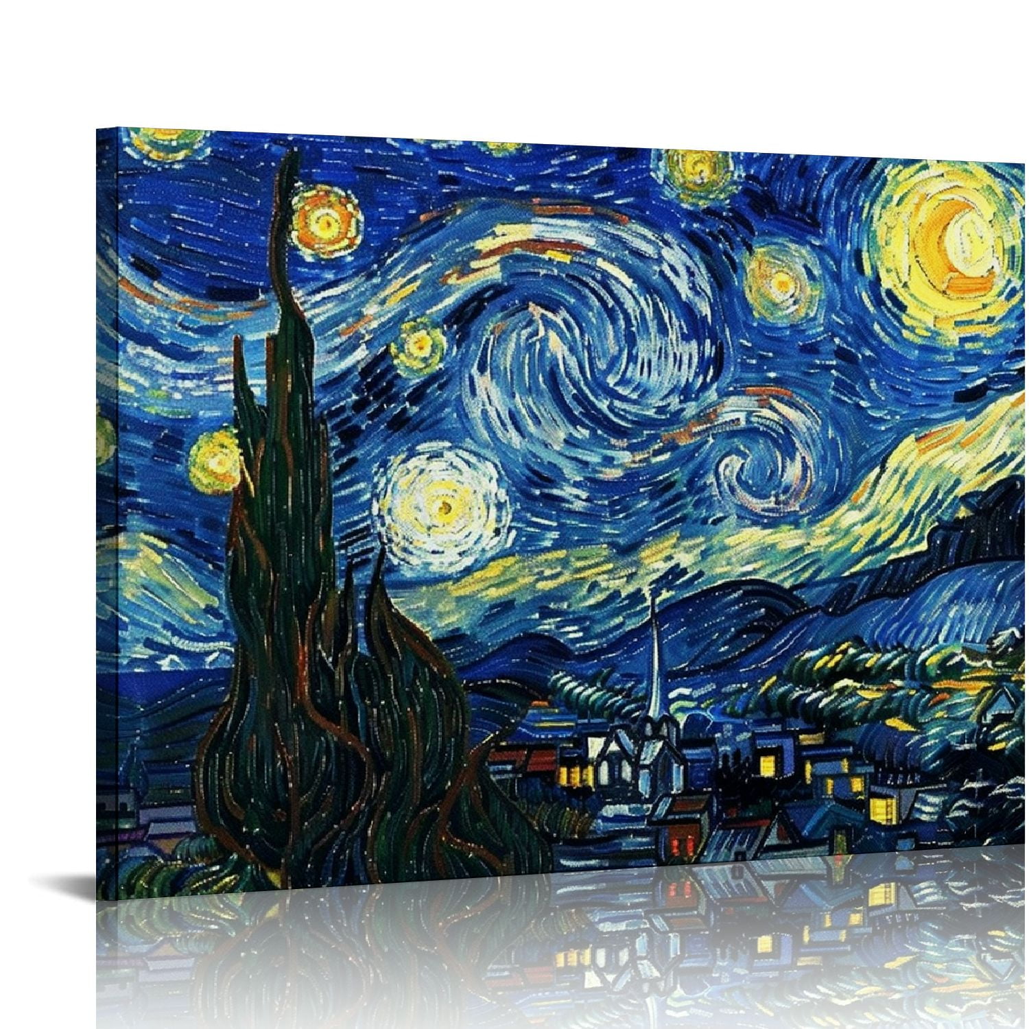 COMIO Van Gogh Canvas Wall Art: Starry Night Landscape Painting Picture ...