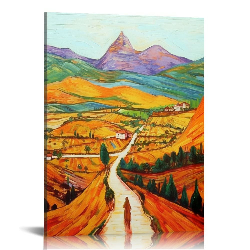 COMIO Van Gogh Wall Art - Distant Fields Poster - Impressionist Landscape Paintings - Famous ...