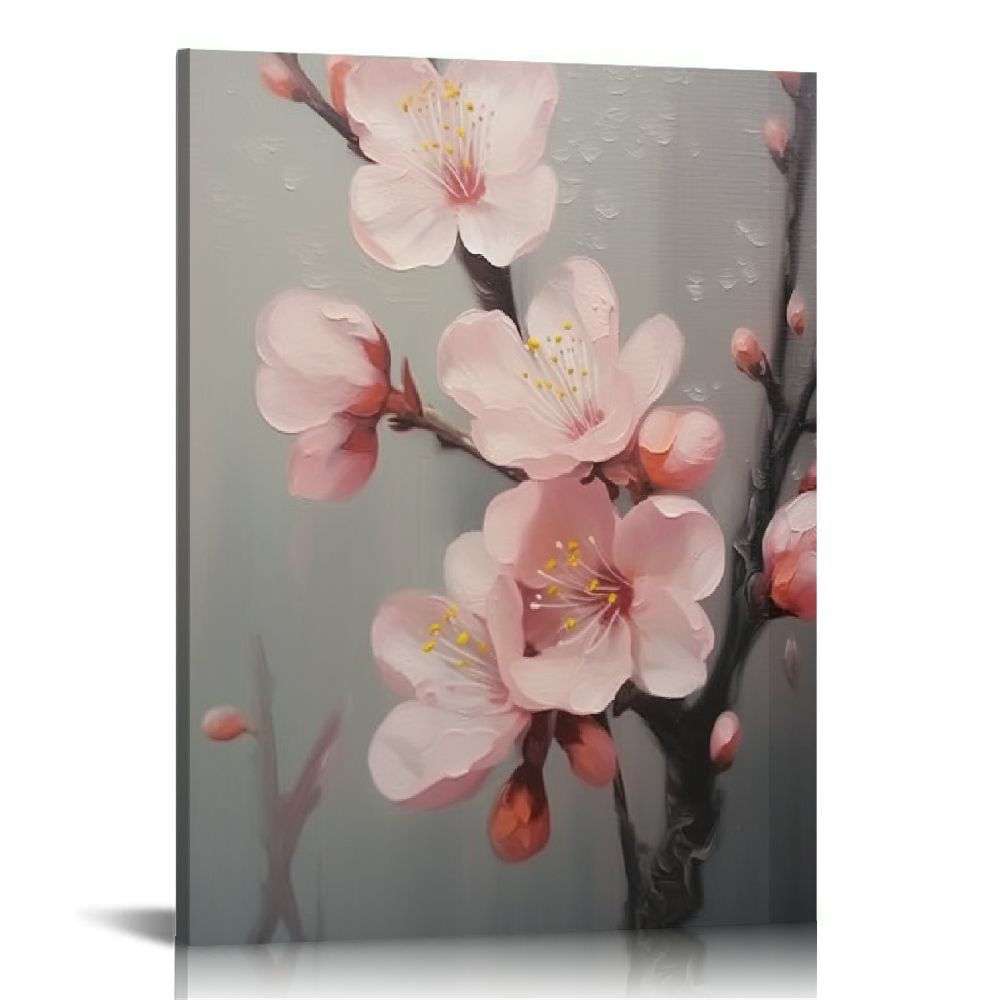 COMIO Very Good Pink Peach Blossom Canvas Wall Art Beautiful Flower ...
