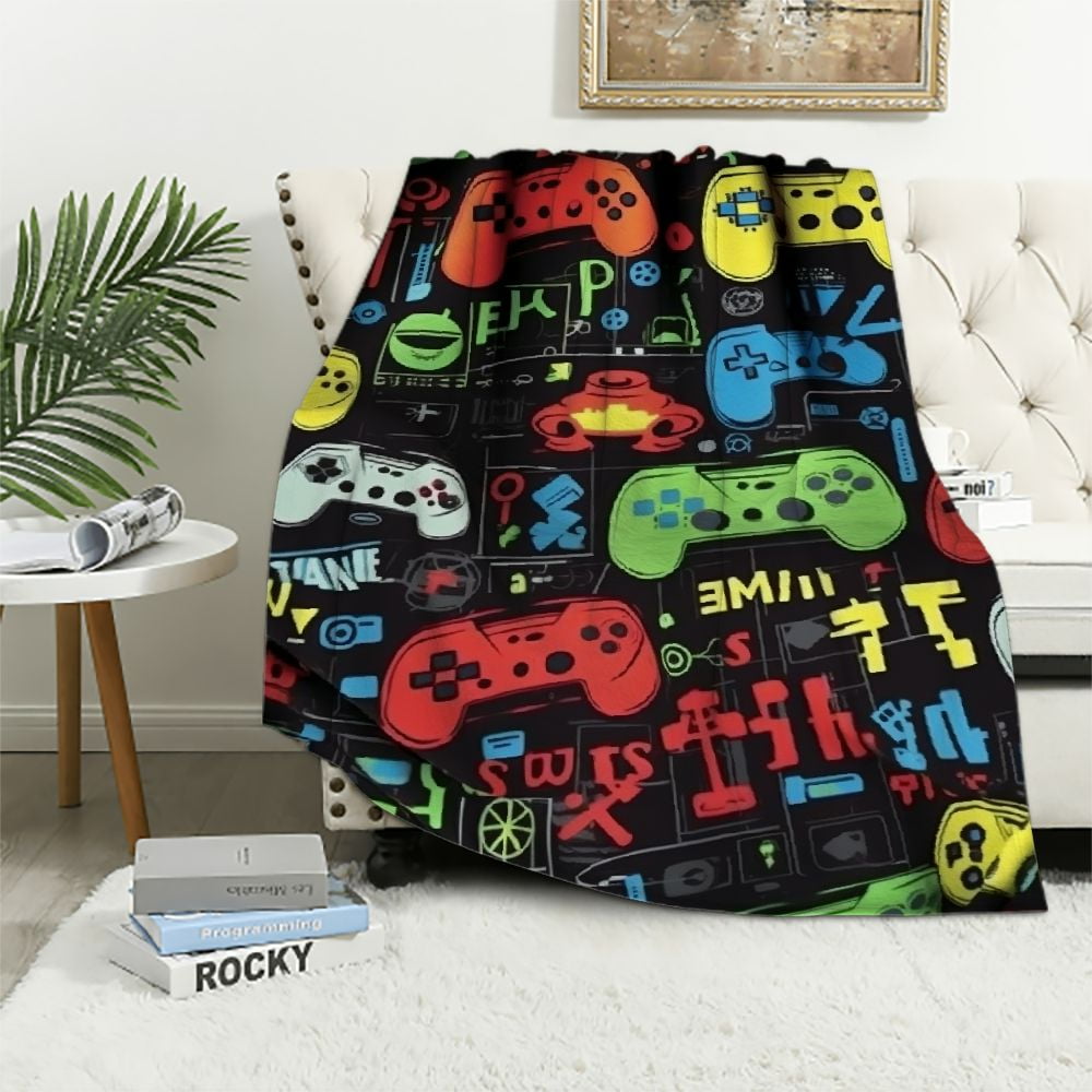 COMIO Video Game Gamer Throw Blanket Soft Fuzzy Blanket Luxury Flannel ...