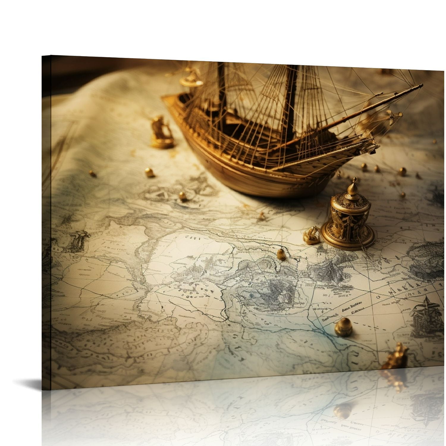 COMIO Vintage Adventure Ocean Sailing Map Poster Art Print Canvas for ...