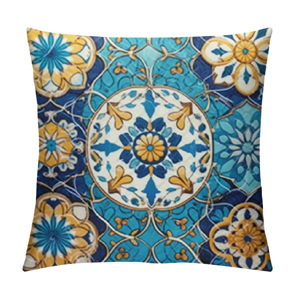 COMIO Vintage Boho Pillow Cover Pillow Case European Floral Decor Retro ...