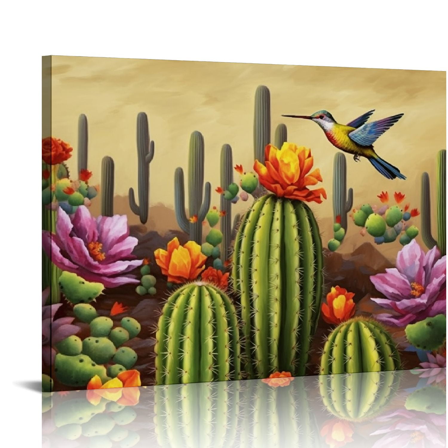 COMIO Vintage Cactus Canvas Wall Art Arizona Succulent Plant Pictures ...