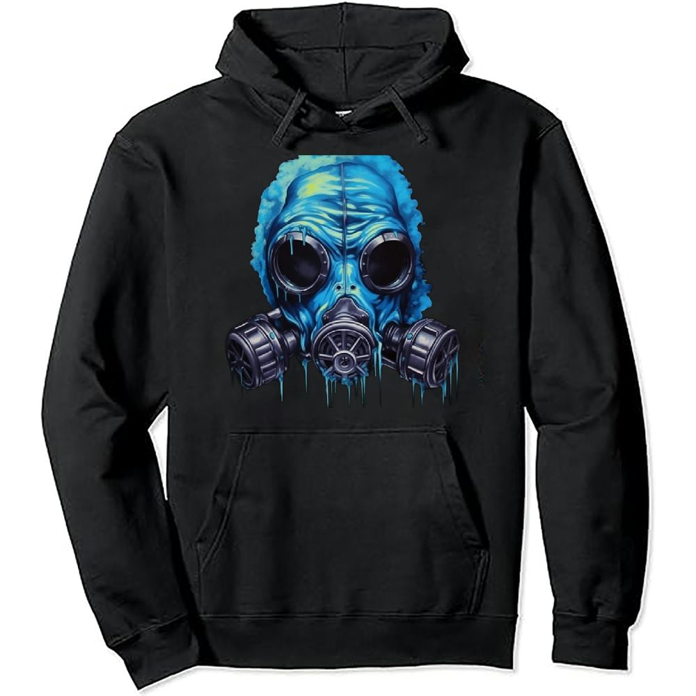 COMIO Vintage Cyber Dripped Doomsday Preppers Gas Mask Pullover Hoodie ...