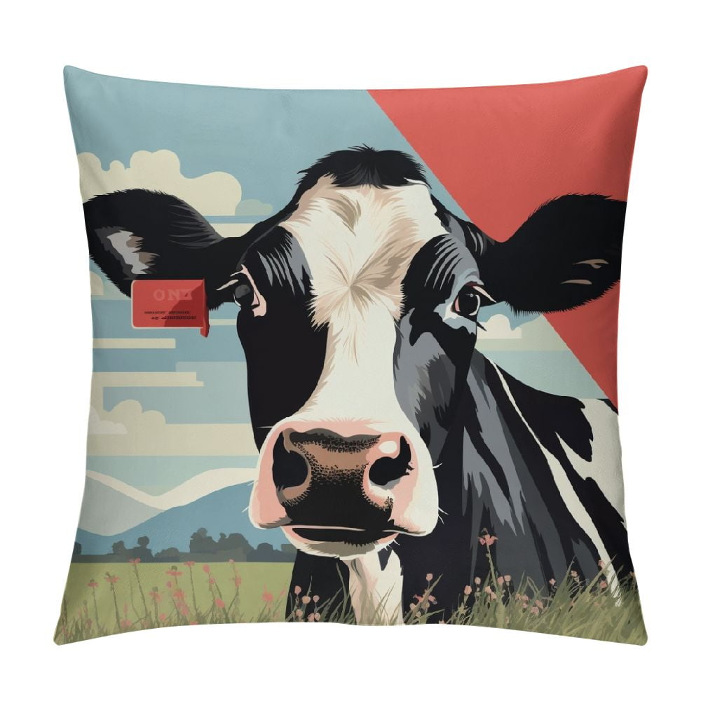 MLJA Vintage Farmhouse Animal Pillow Covers Retro Farmer's Market Truck ...