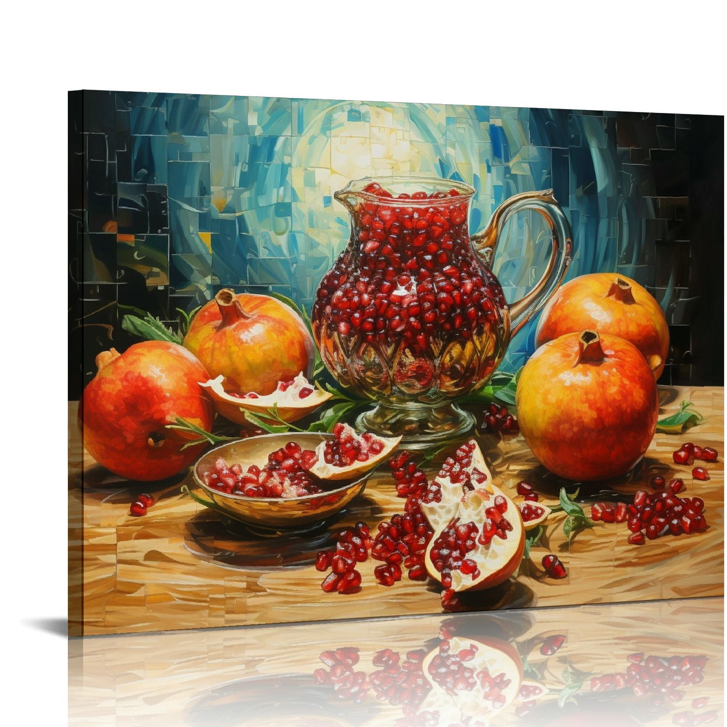 COMIO Vintage Fruit Painting Moody Fruit Art Pomegranate Poster ...