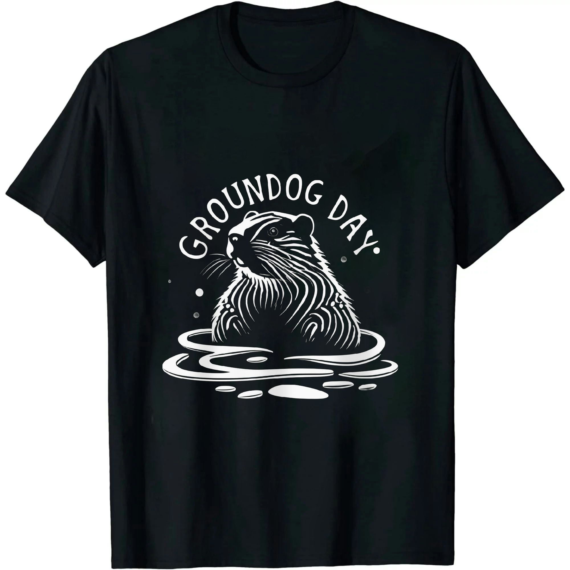 COMIO Vintage Groundhog Day Gift Ground Hog Shadow Silhouette T-Shirt ...