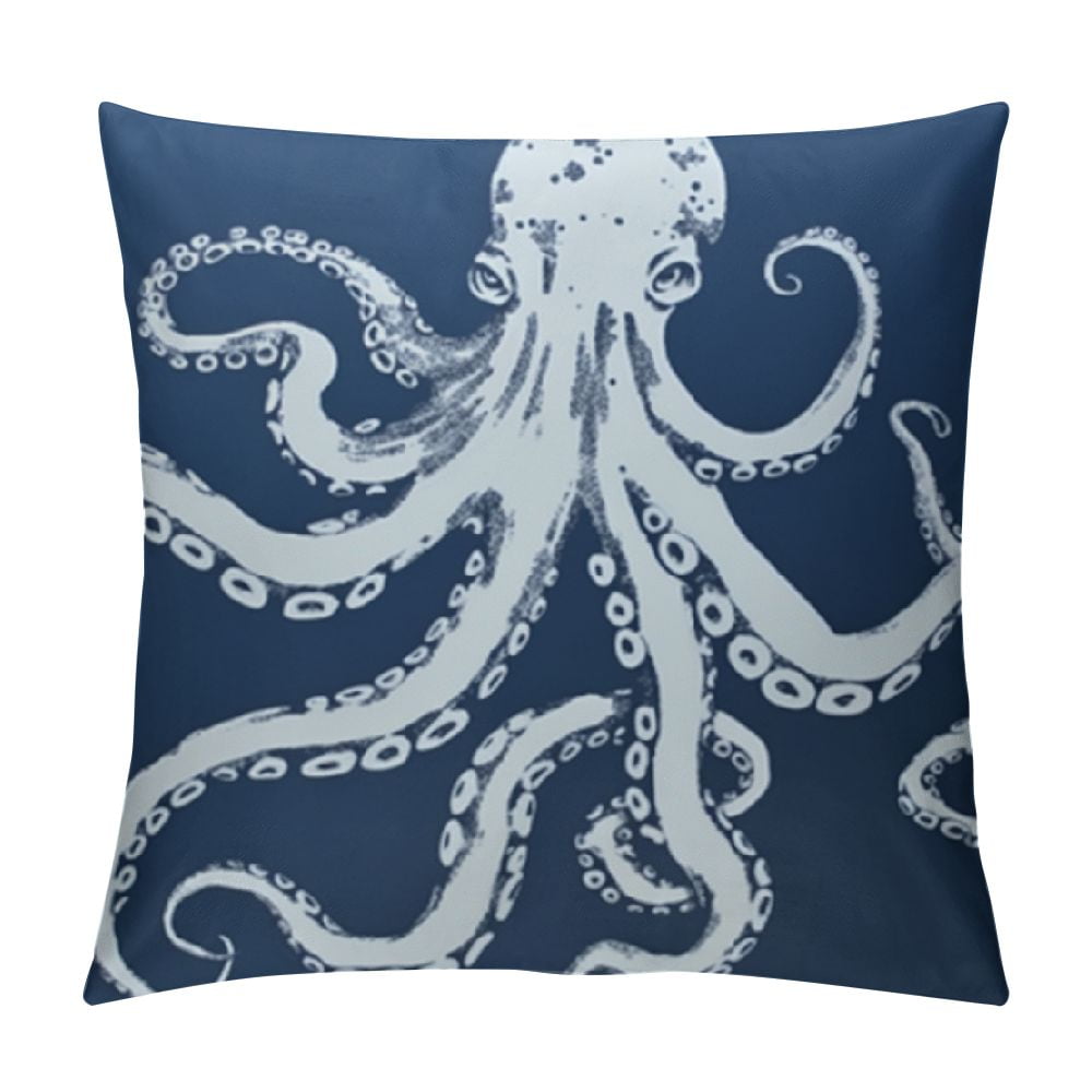 COMIO Vintage Marine Octopus Squid Sea Animals Decorative Throw Pillow ...