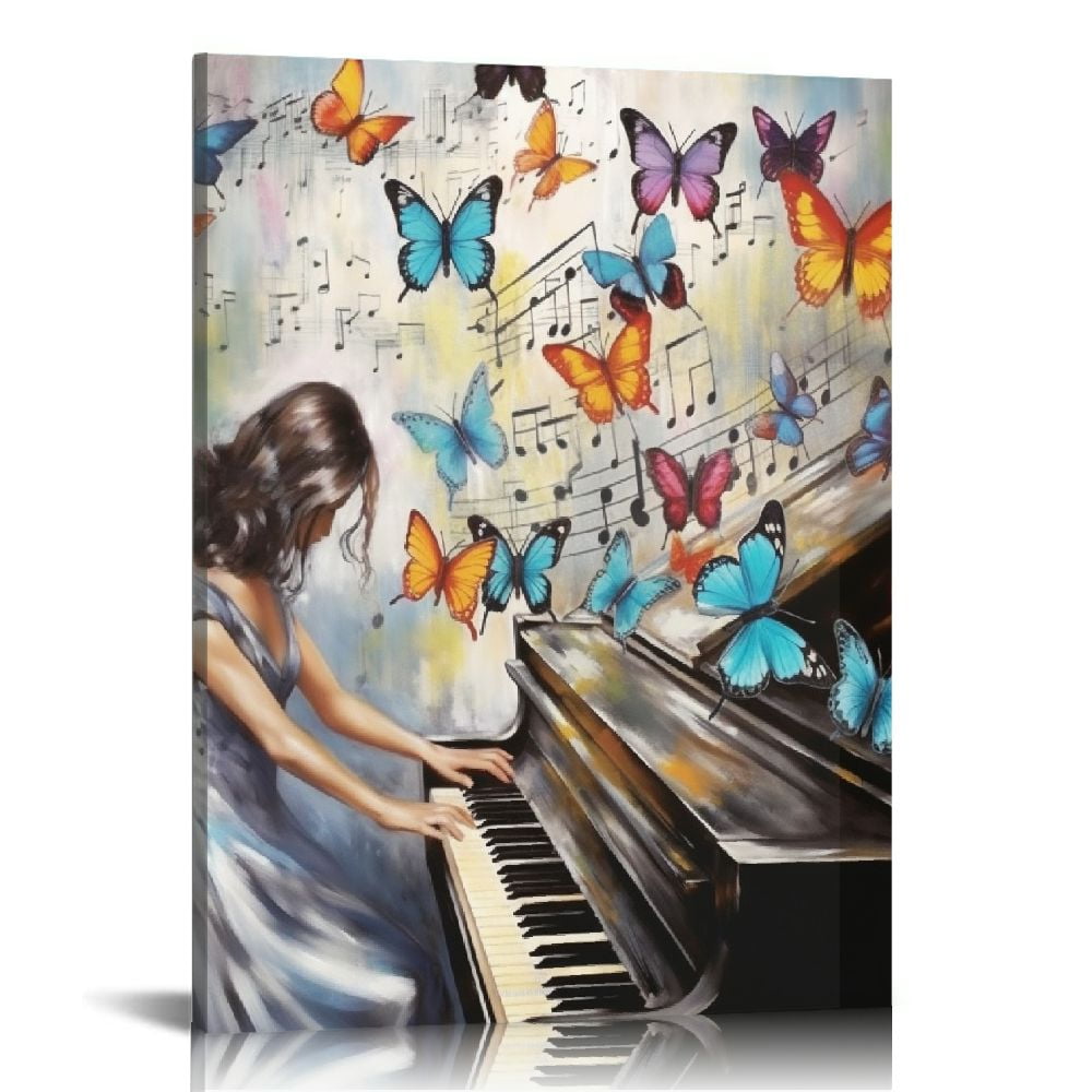 COMIO Vintage Music Canvas Wall Art Piano Painting Picture Print on ...