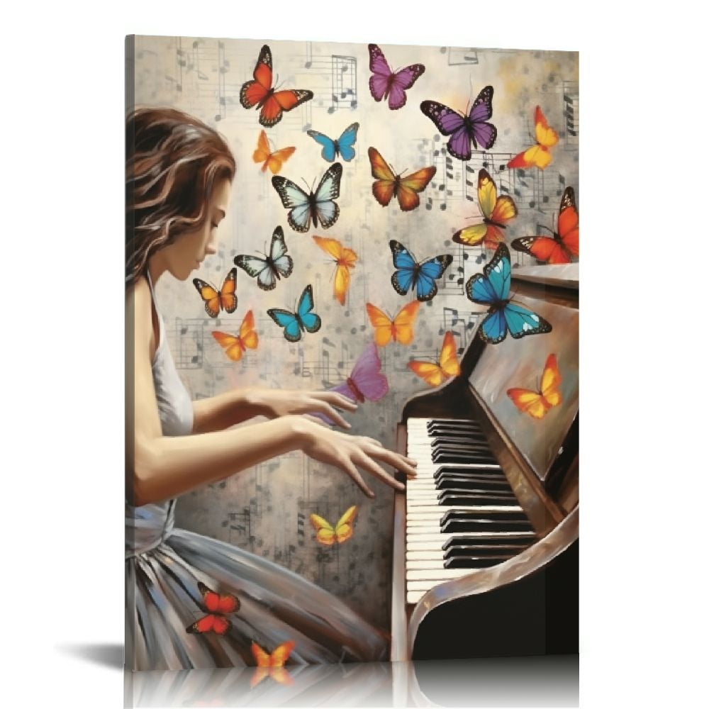 COMIO Vintage Music Canvas Wall Art Piano Painting Picture Print on ...