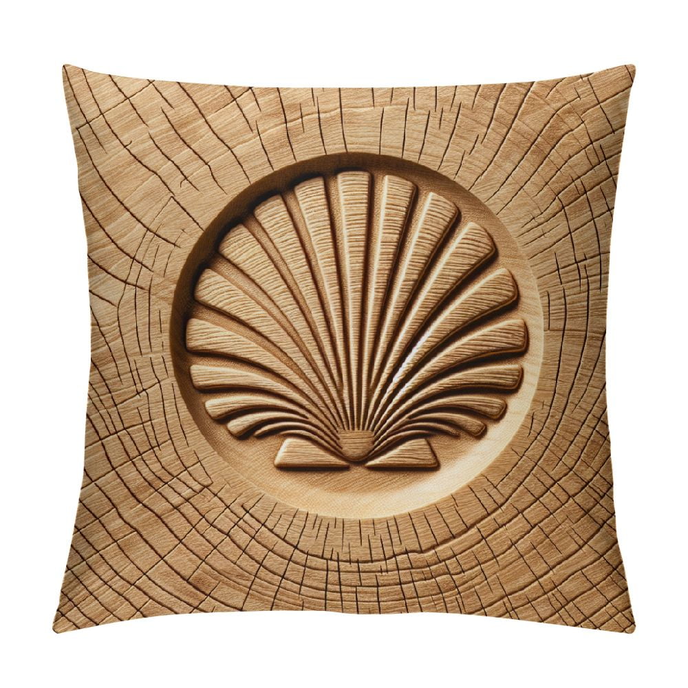 COMIO Vintage Ocean Nautical Theme Throw Pillow Cover Sea Beach Scallop ...