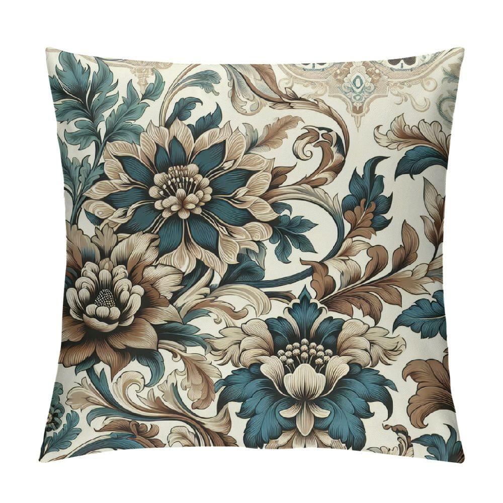 COMIO Vintage Pillow Cushion Cover, Oriental Scroll with Swirling ...