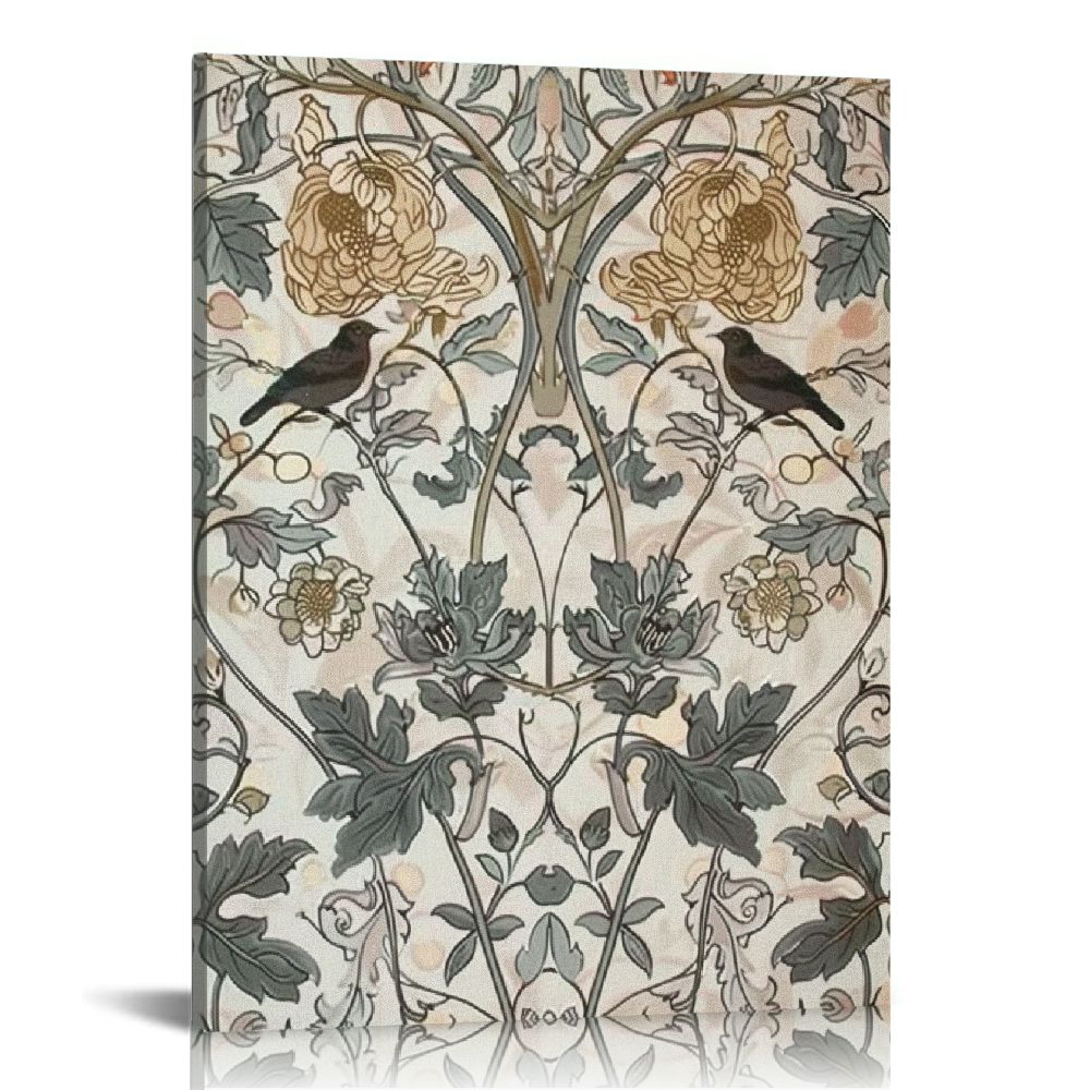 COMIO Vintage Poster -Peacock Art - Flower Art - Gift for Men & Women ...