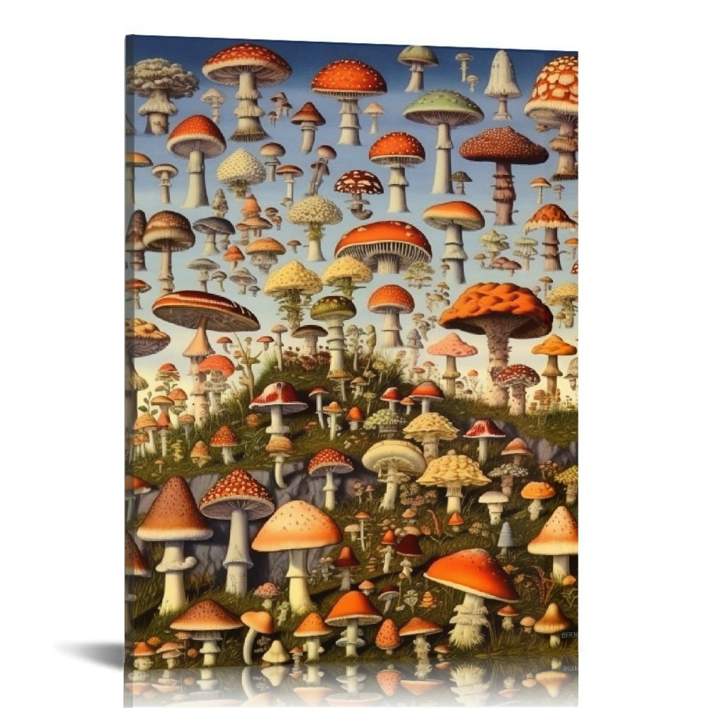 COMIO Vintage Poster Print Mushrooms Champignons Identification ...