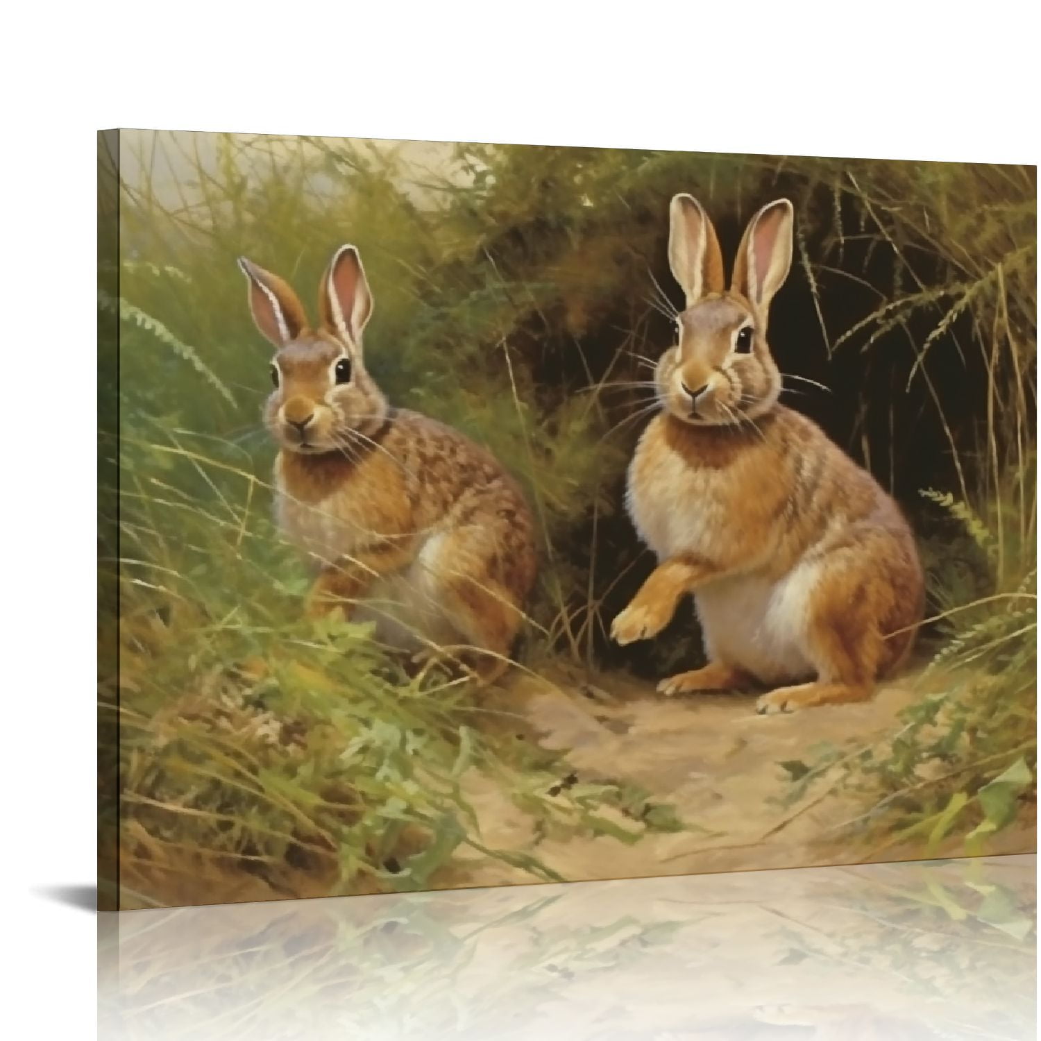 COMIO Vintage Rabbit Poster Print - Spring Easter Bunny Wall Art ...