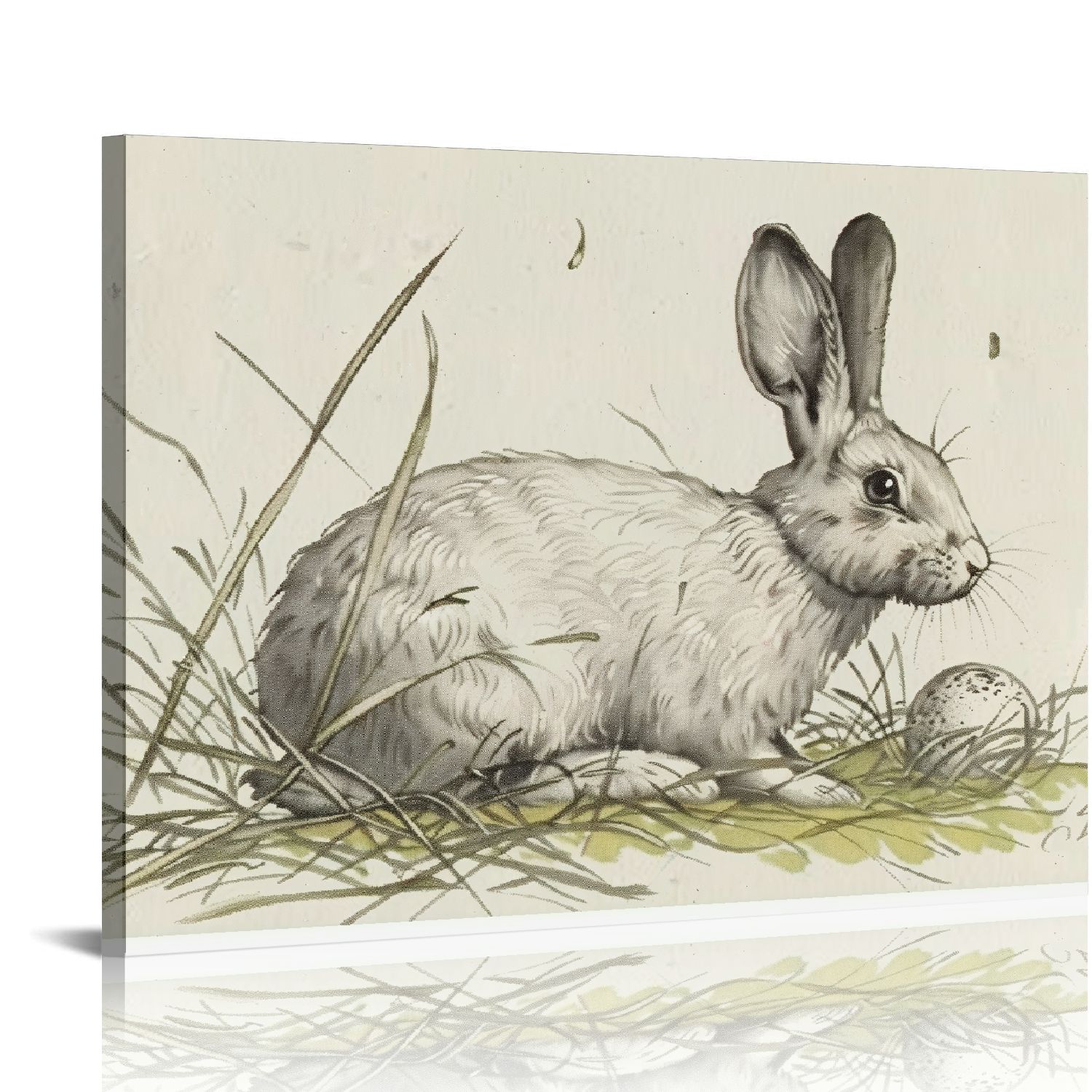 COMIO Vintage Rabbit Poster Print - Spring Easter Bunny Wall Art ...