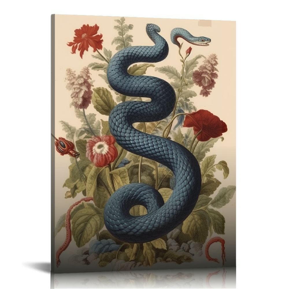 COMIO Vintage Serpent Print, Professional Reproduction, Antique Snake ...