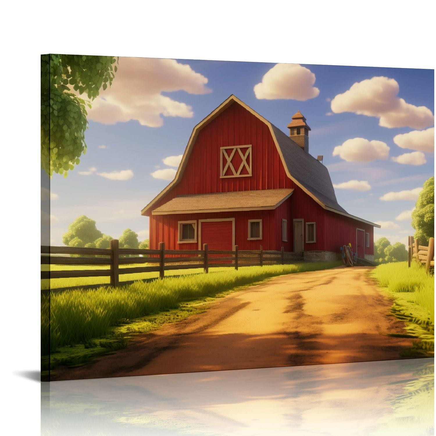 COMIO Vintage Spring Summer Nature Landscape Wall Art Flowering Orchard ...