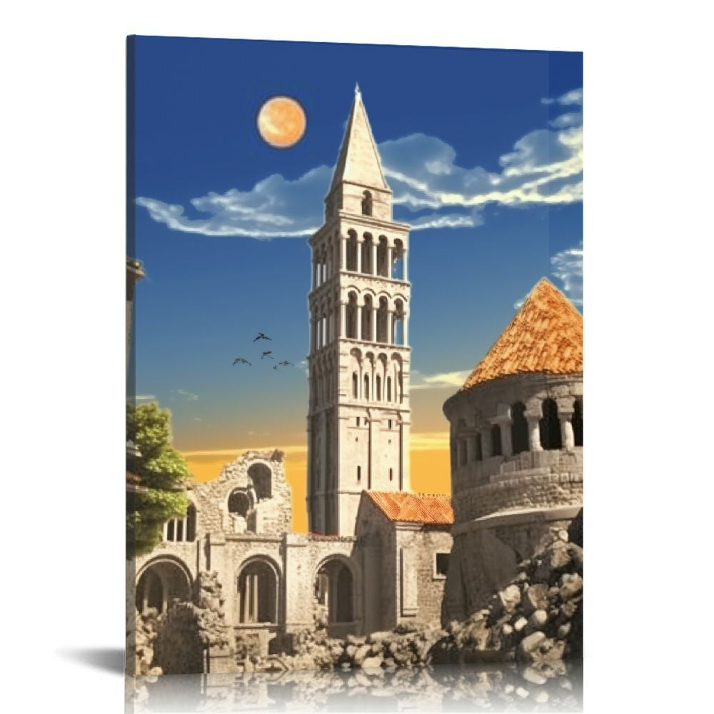 COMIO Vintage Style Travel Poster Split Croatia Canvas Poster Wall ...