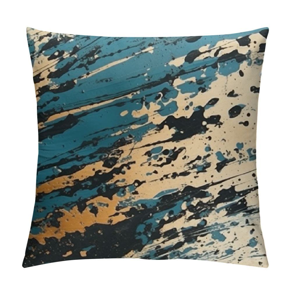 MLJA Vintage Teal Green and Gold Decorative Throw Pillow Covers Accent ...