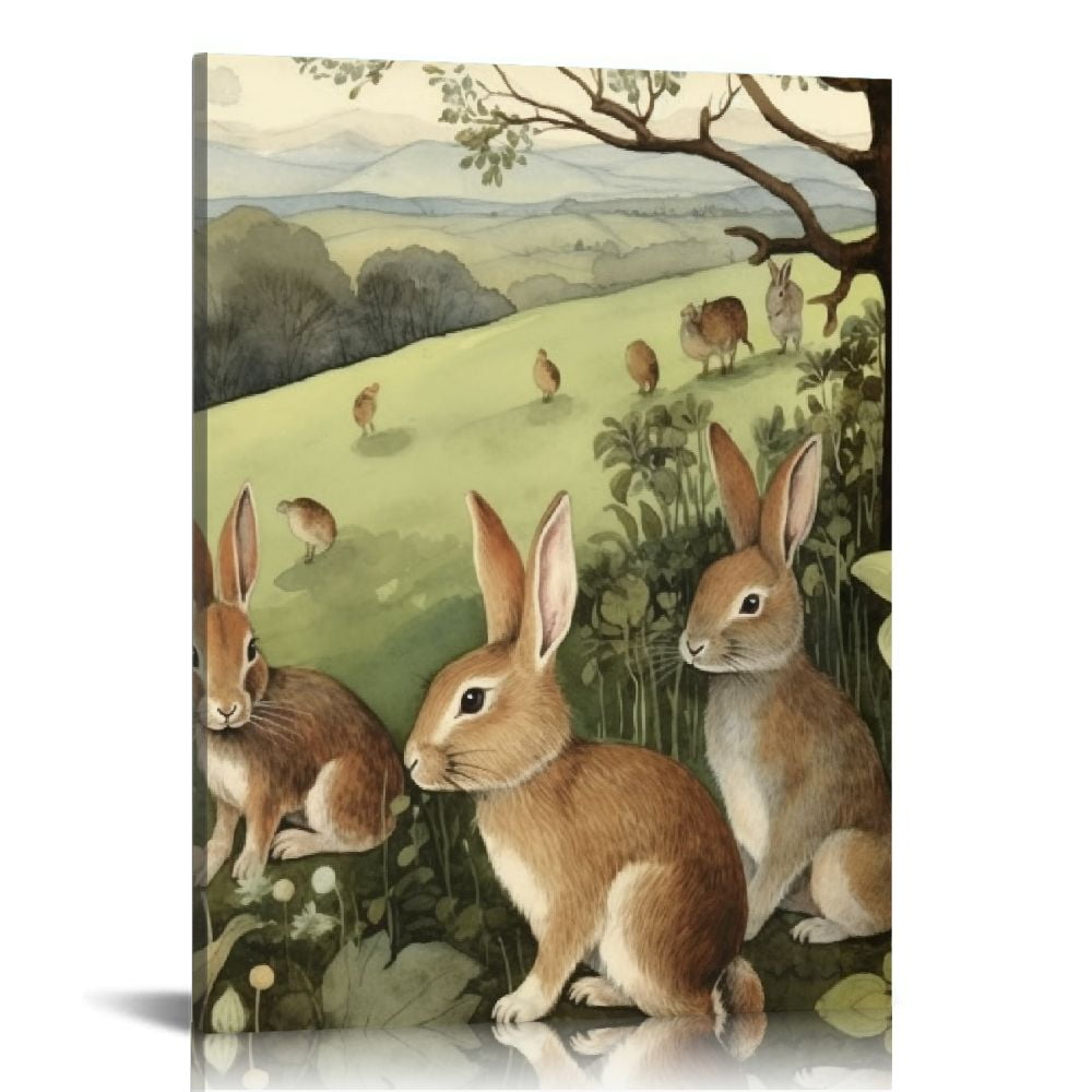 MLJA Vintage Tin Sign Rabbit Easter Retro Wall Art Decor Painting for ...