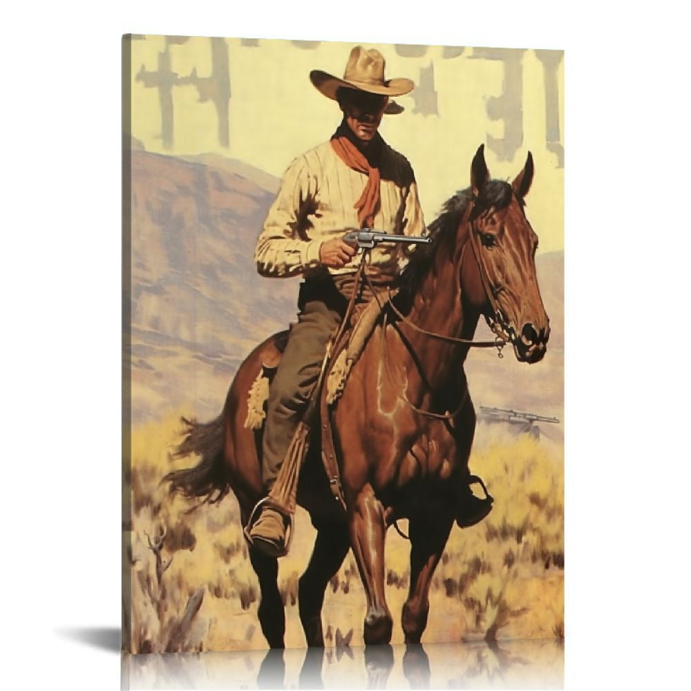 COMIO Vintage Western Cowboy Tin Sign Retro Cowboy Code Sign Garage ...