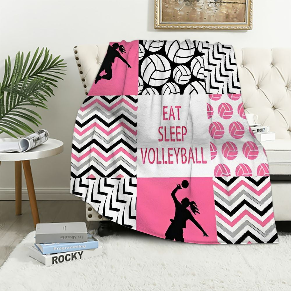 Volleyball Blanket for Bed Sofa Couch Girls Volleyball Throw Blanket ...