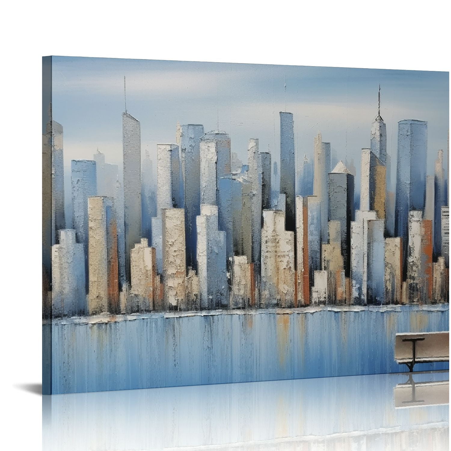 COMIO Wall Art Abstract Canvas Painting Cityscape Skyline New York City ...