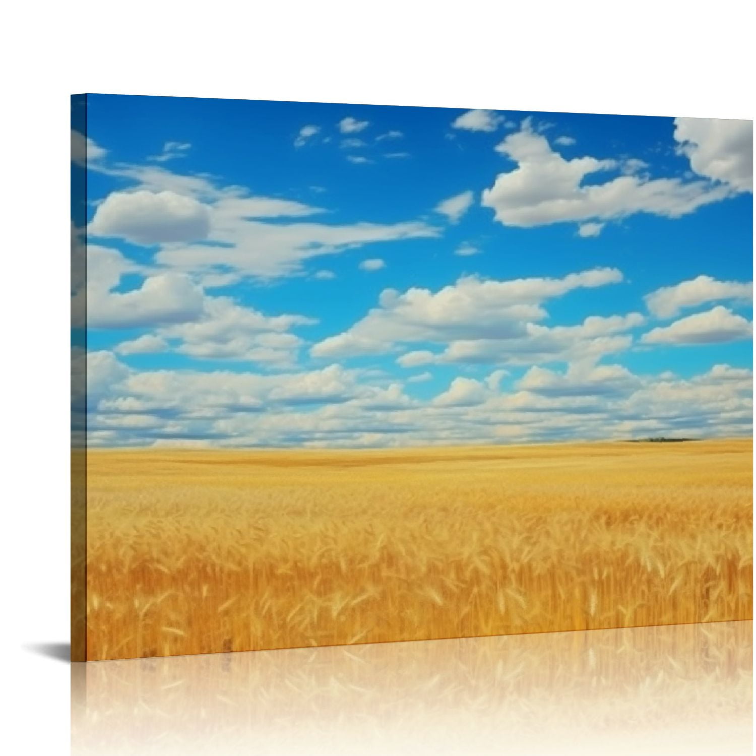 COMIO Wall Art Canvas Painting Golden Wheat Field Grows in The Fields ...