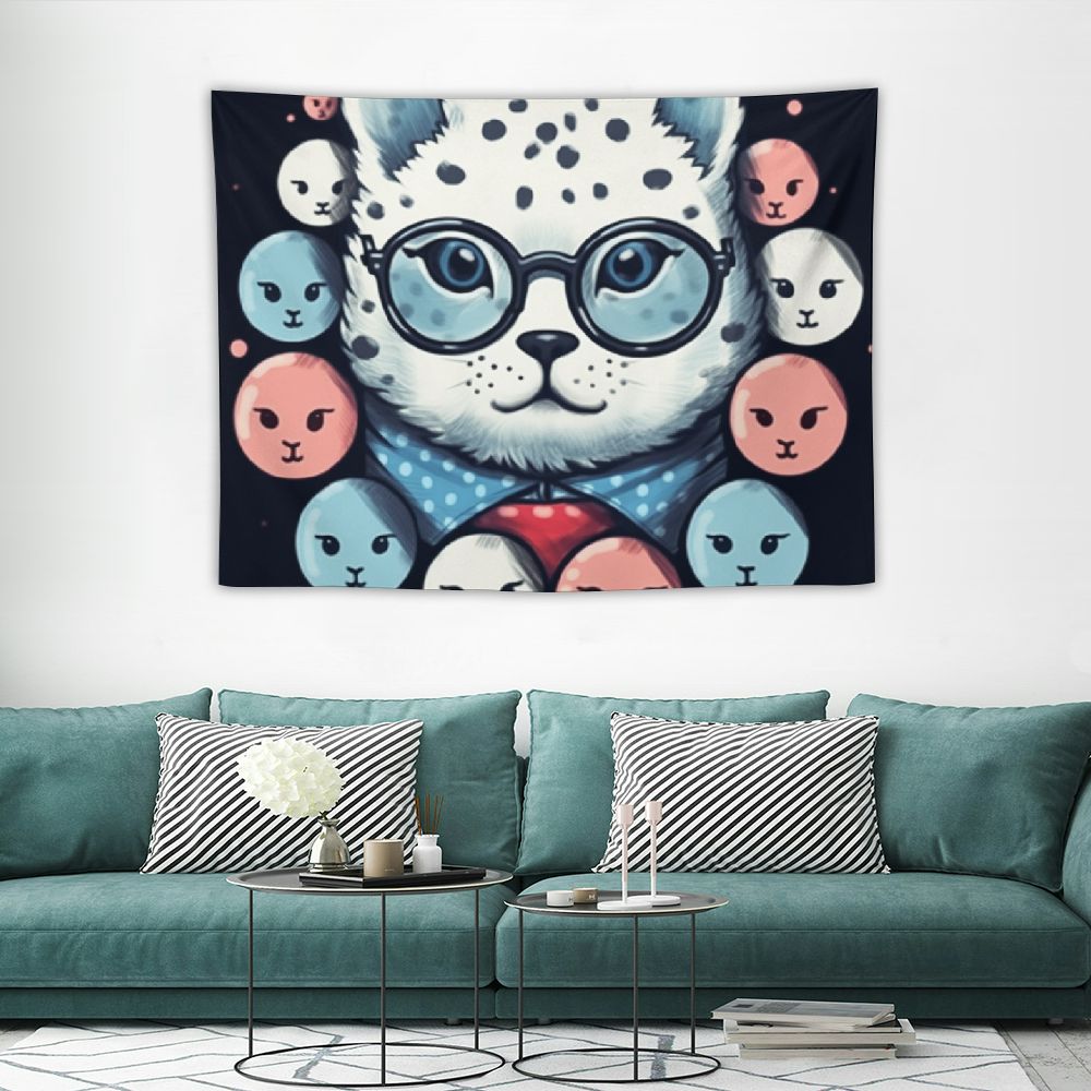 COMIO Wall Art Cute Cat Tapestry 40x30 Inch Wall Hanging For Bedroom Living Room Dorm Home Wall ...