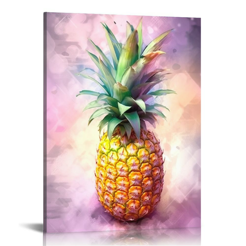 COMIO Wall Art-Frameless Canvas Decorative Painting,Colorful Pineapple Canvas Print Wall Great ...