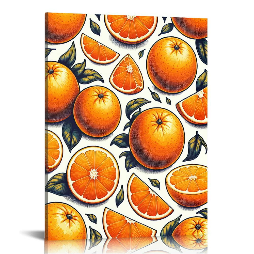 COMIO Wall Art for Kitchen Fruit Colorful Fruit Orange Kitchen Fruit ...