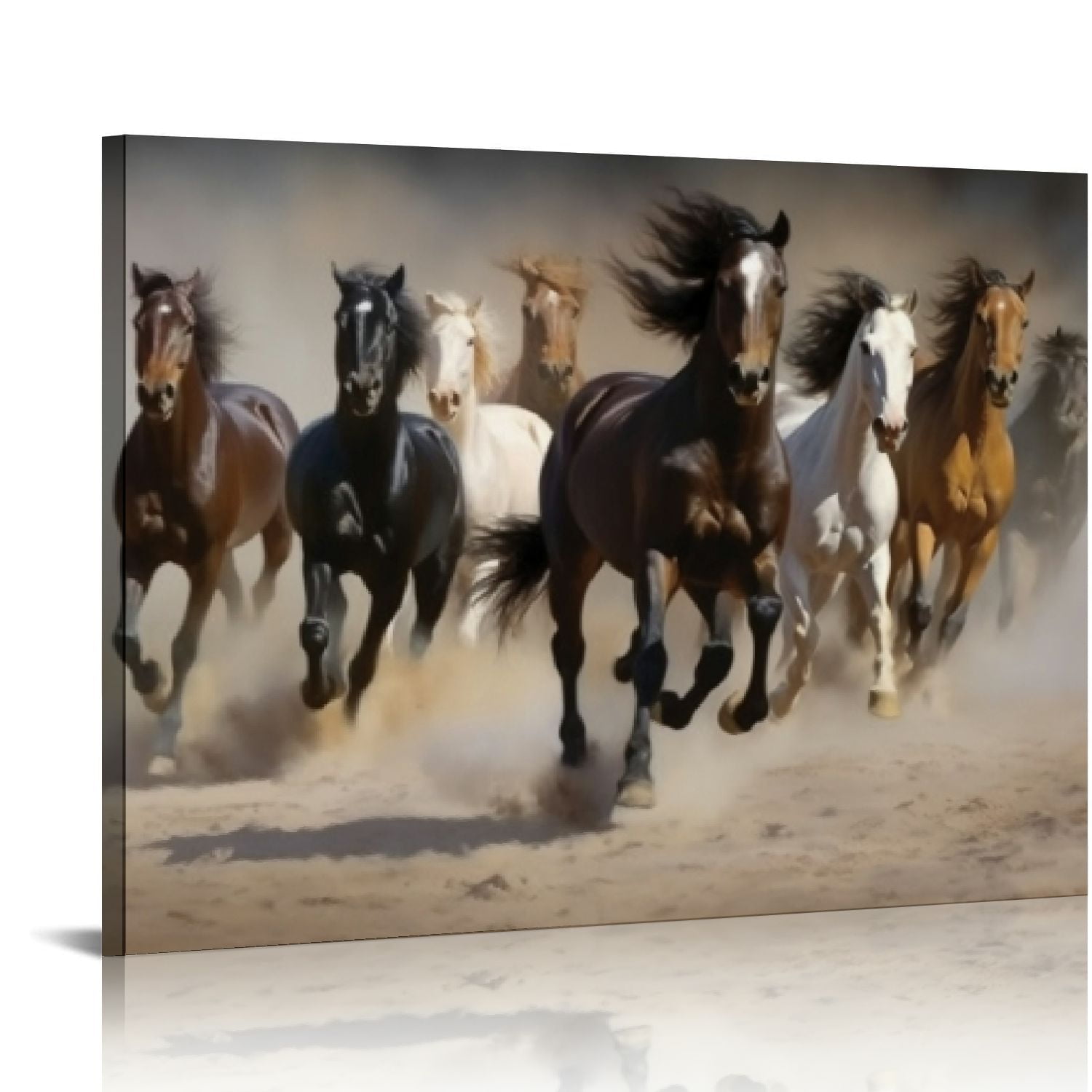 COMIO Wall Art for Living room Decor Eight Running Horses Prints and ...